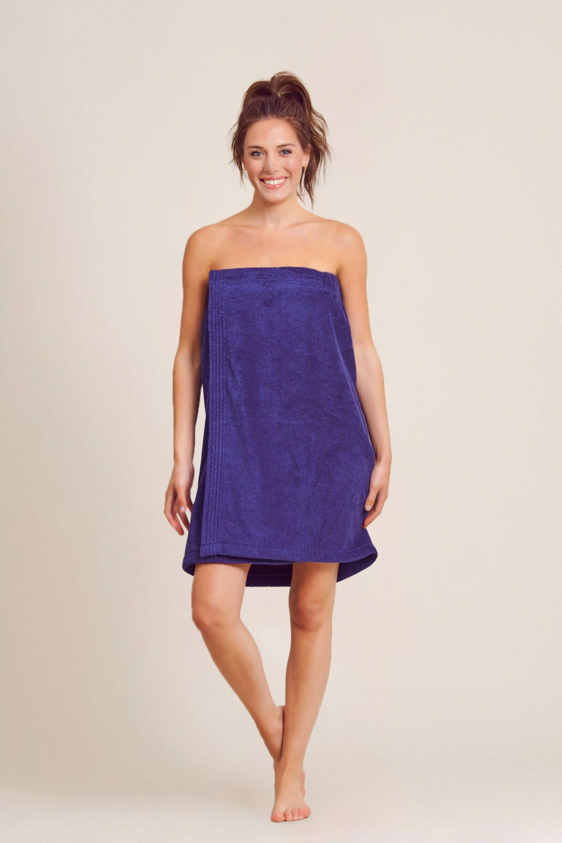 Women's Navy Towel Wrap with Hood Spa/Bath Wrap with Adjustable Closur ...